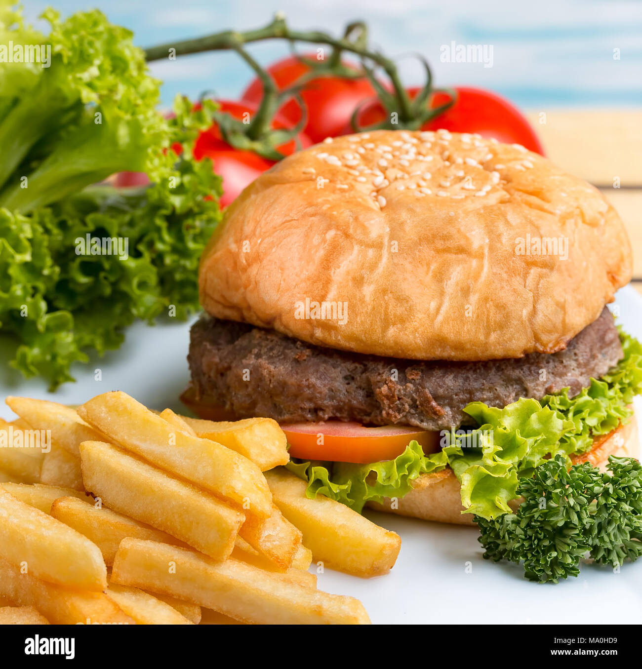 Burger Roll Dinner Indicating Fast Food And Sandwich Stock Photo - Alamy