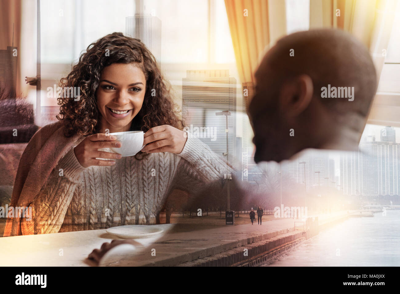 Adorable couple having splendid time together Stock Photo - Alamy