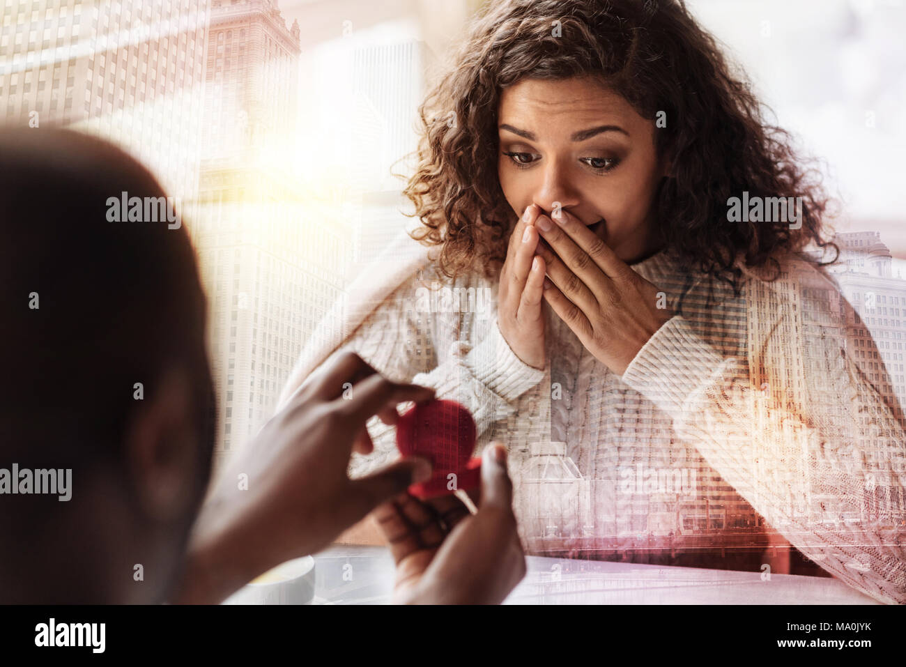 Young adorable girl expressing surprise Stock Photo - Alamy