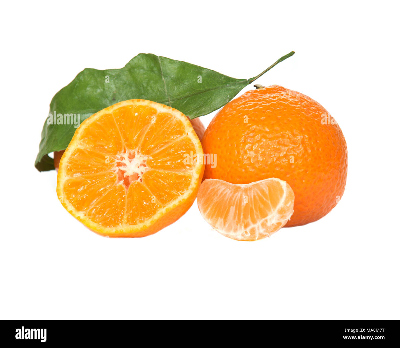 Fresh organic cut in half tangerine isolated on white background Stock ...
