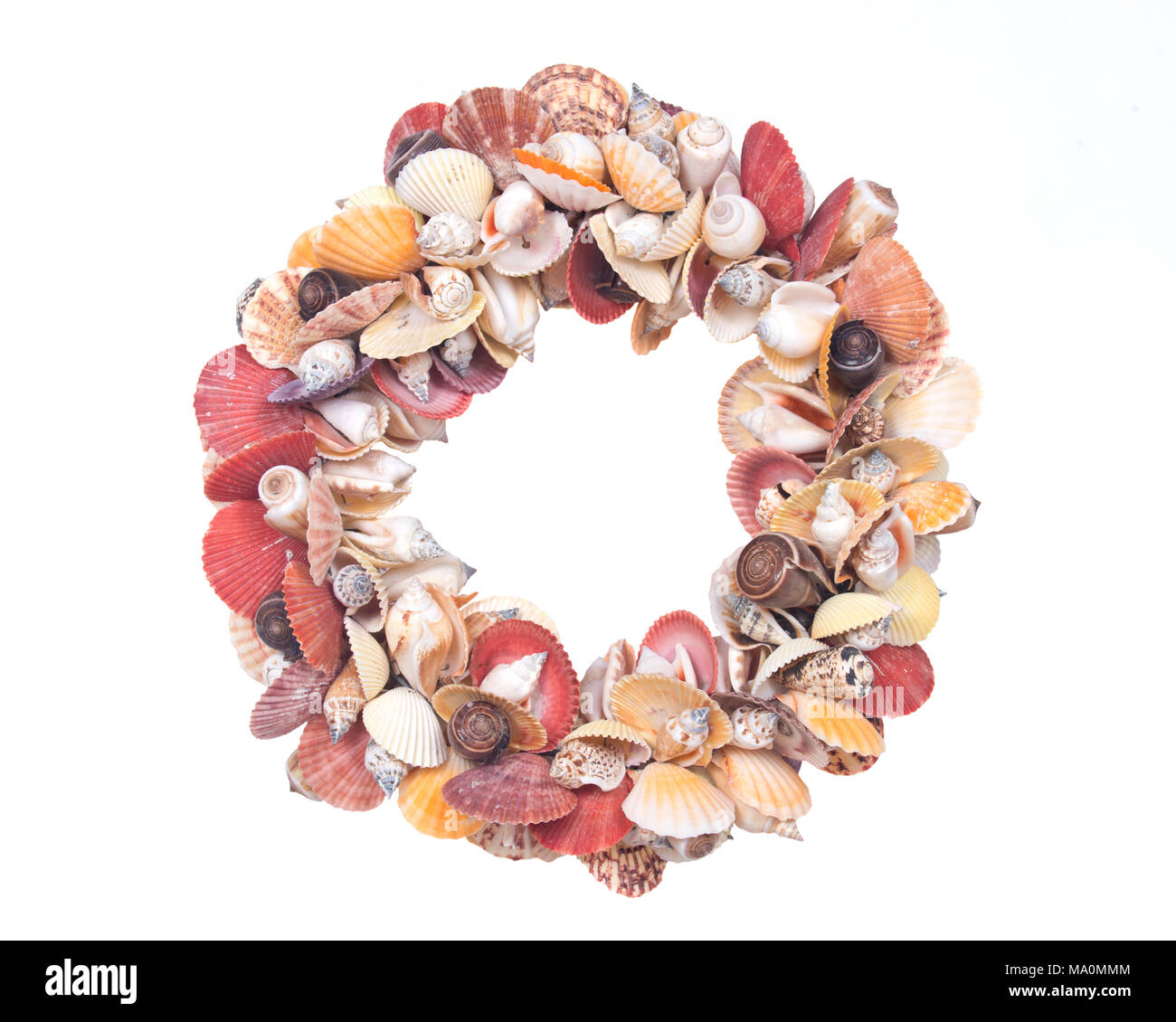 Decorative crown made of seashells isolated on white background Stock ...