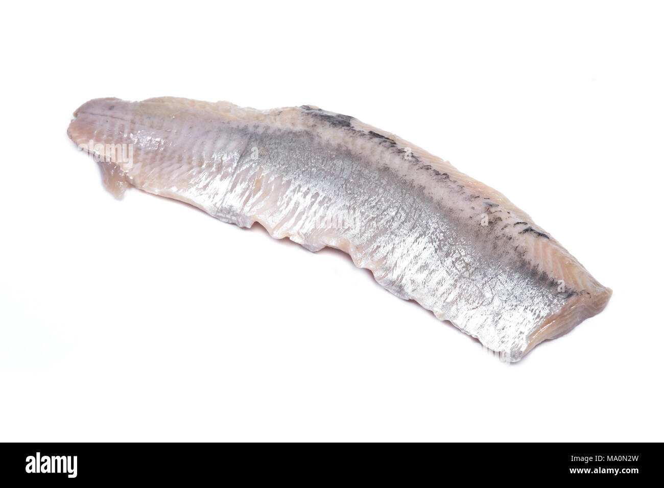 Matjes herring fillet isolated on white background Stock Photo - Alamy