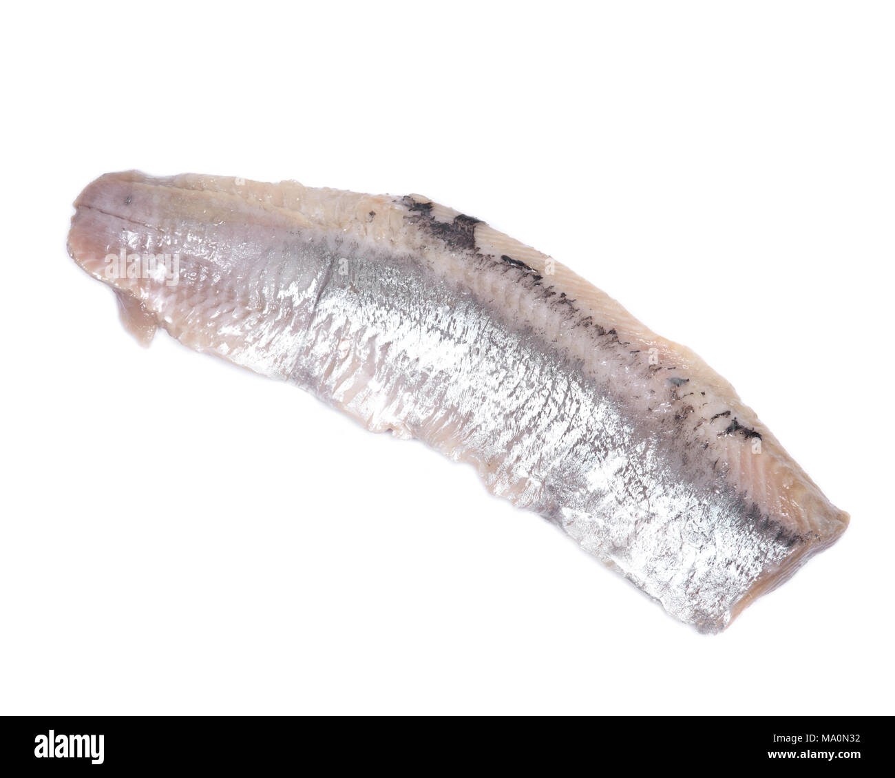 Matjes herring fillet isolated on white background Stock Photo - Alamy
