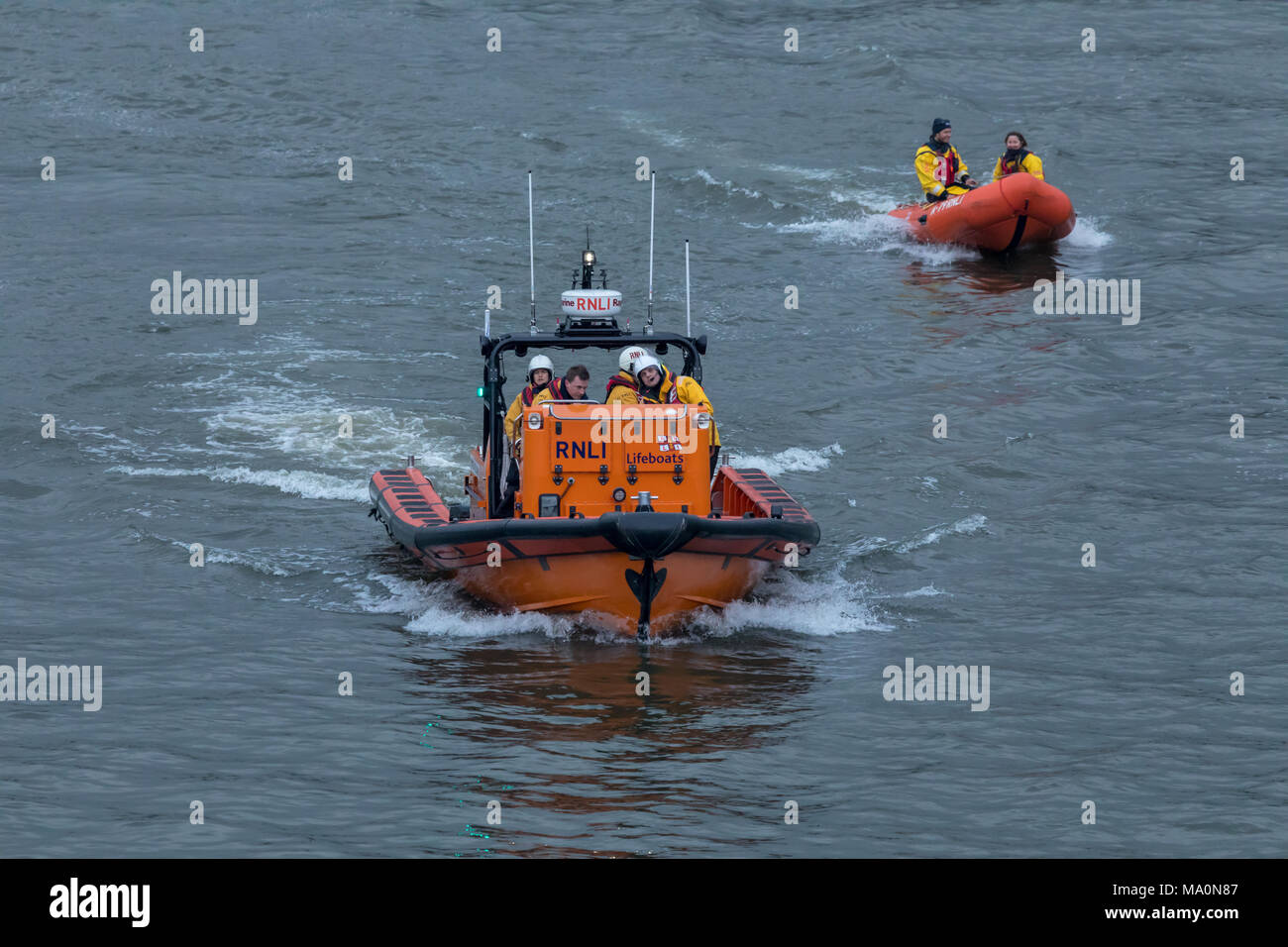 RNLI Boats - River Thames Stock Photo - Alamy