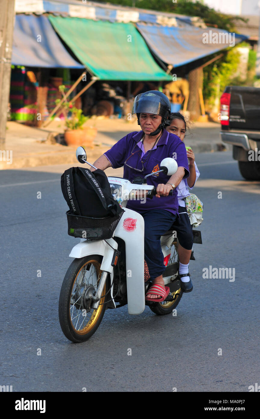 Motorbike riders in Thailand Stock Photo - Alamy