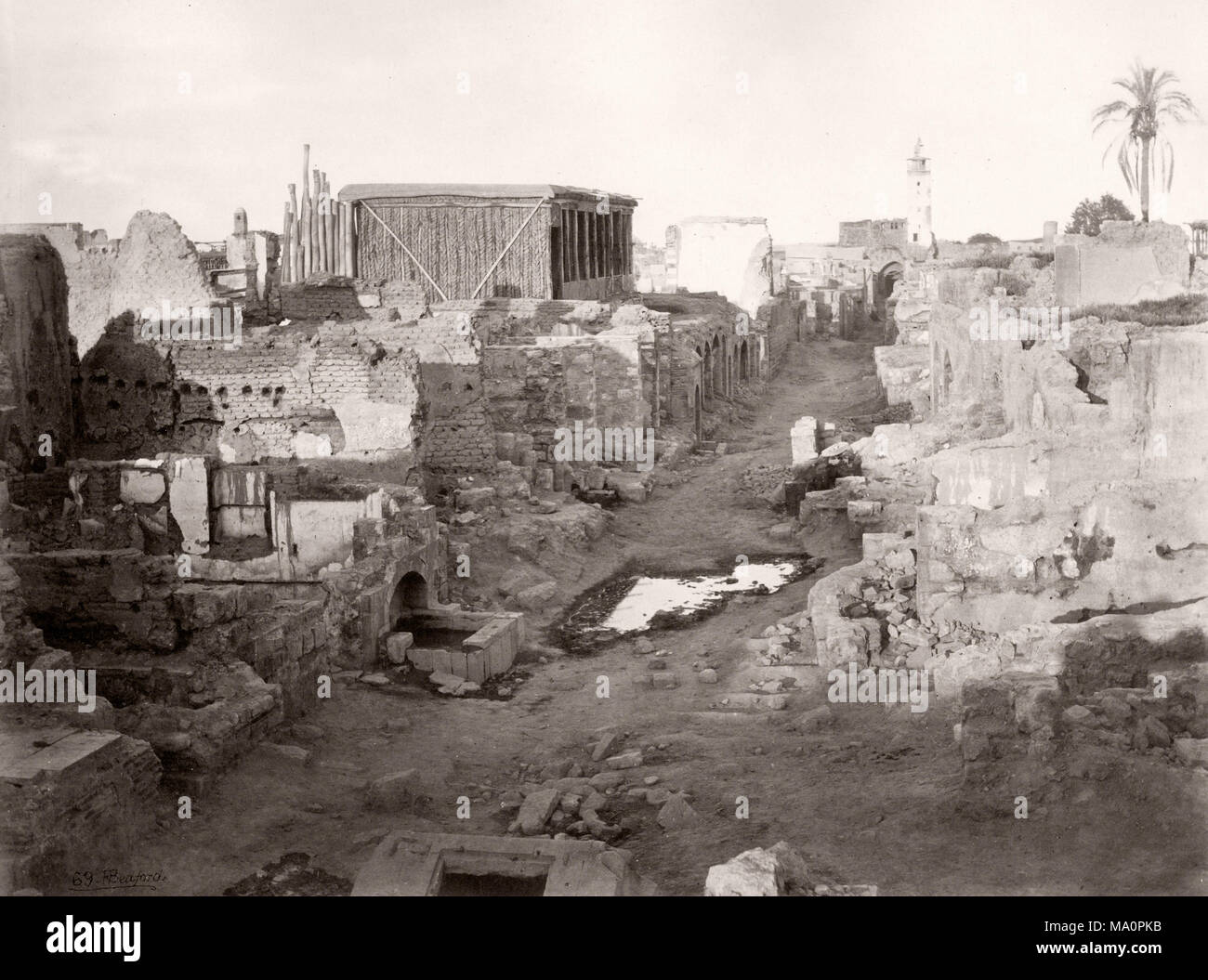 19th century vintage photograph - street view in Damascus Syria c.1861 ...