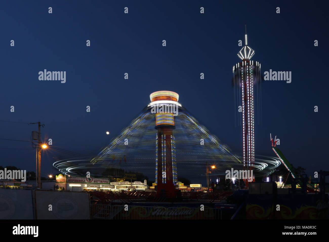 Carnival rides night canfield fair hi-res stock photography and images ...