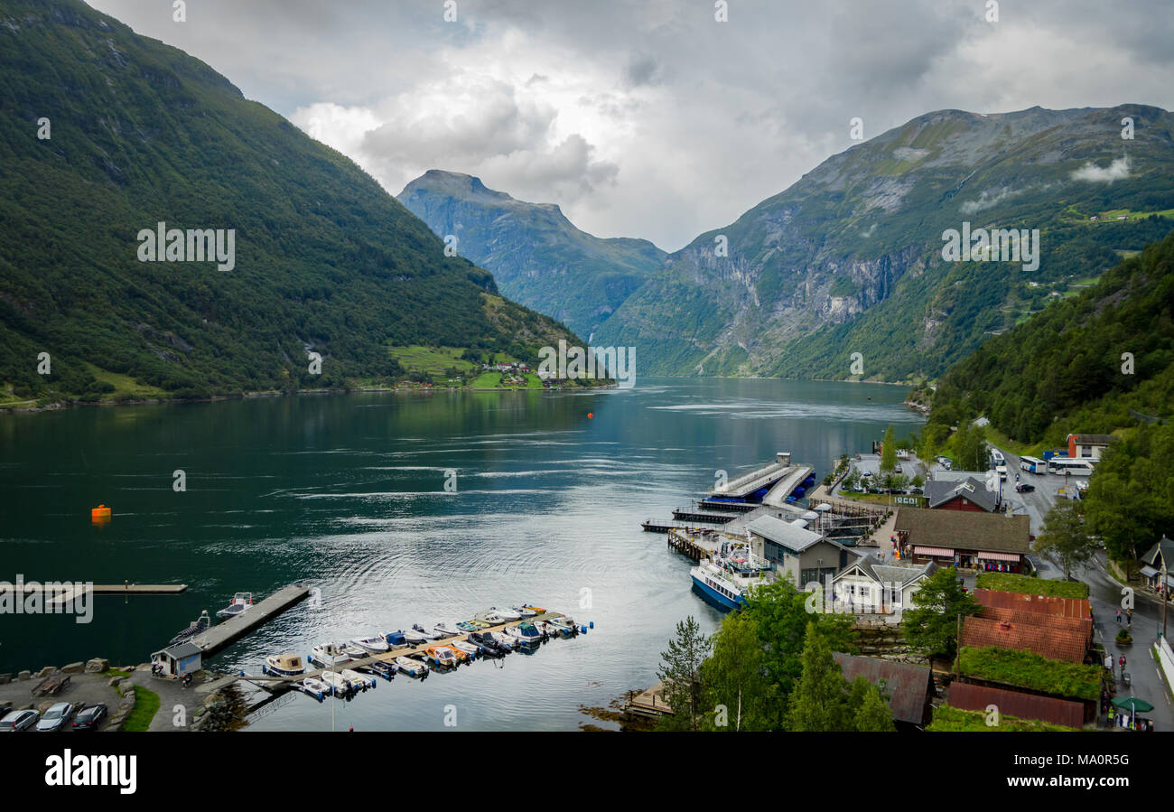 Beautiful village of geiranger hi-res stock photography and images - Alamy