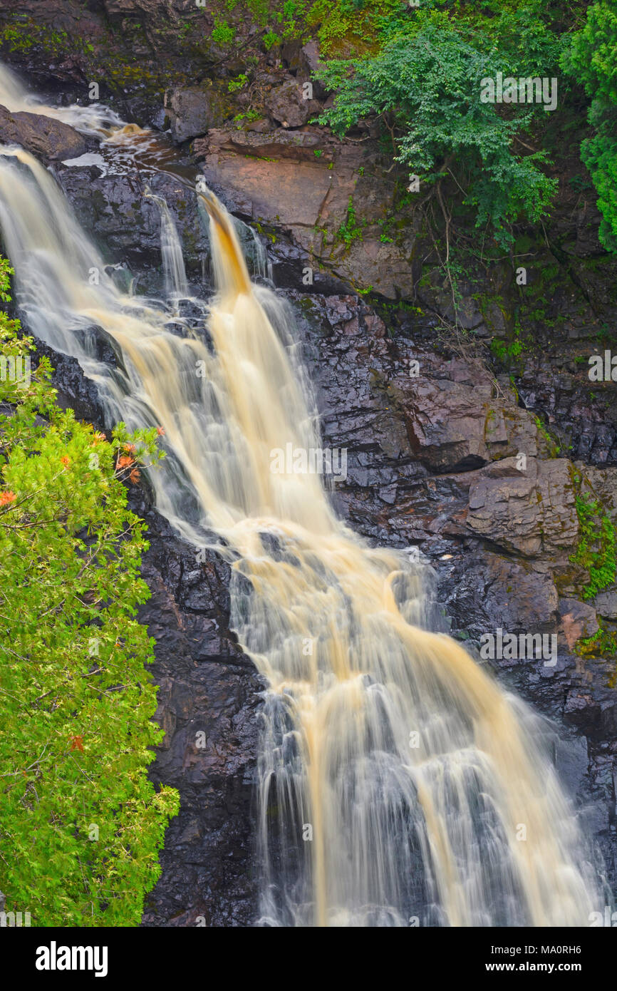 Big Manitou Falls in Pattison State Park in Wisconsin Stock Photo - Alamy