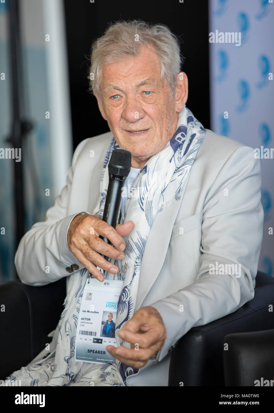 Sir Ian McKellen, English actor attends the Cannes Lions Festival ...