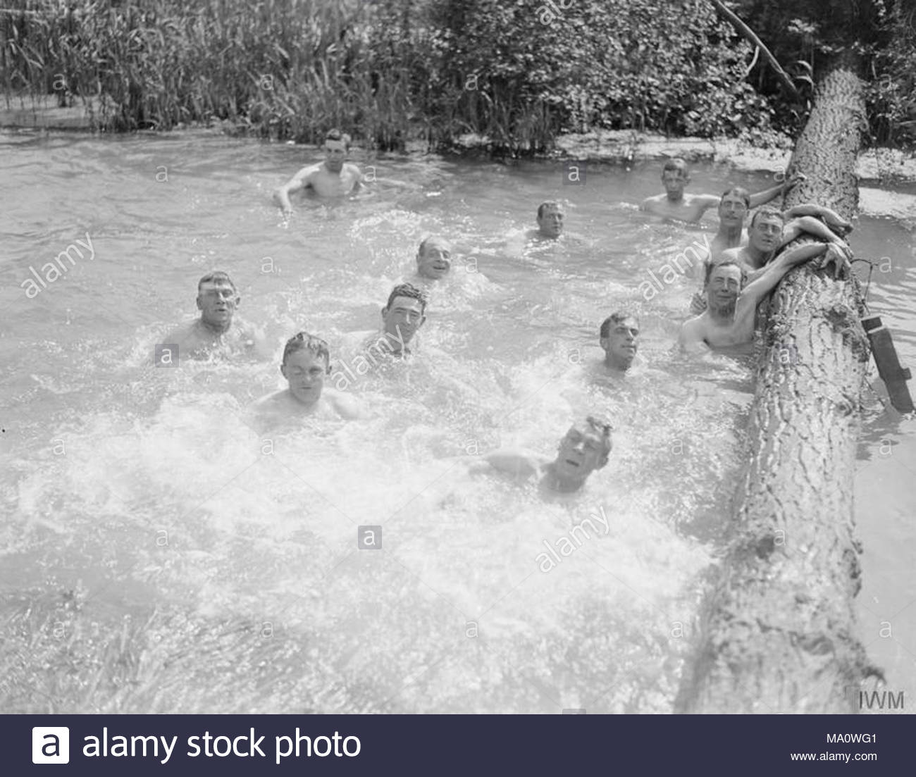 Bathing At The River Black and White Stock Photos & Images - Alamy