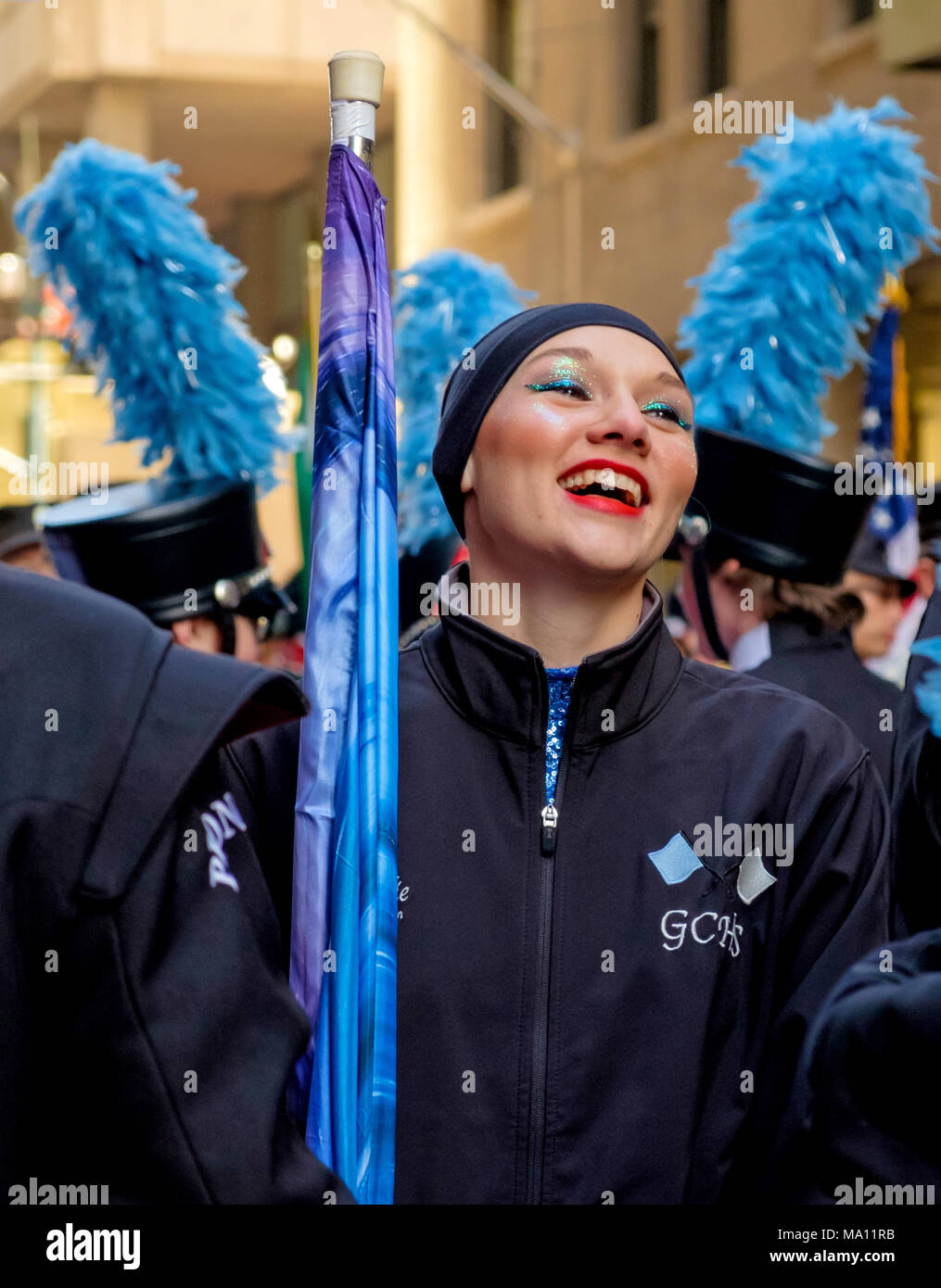 School marching band flag hi-res stock photography and images - Alamy