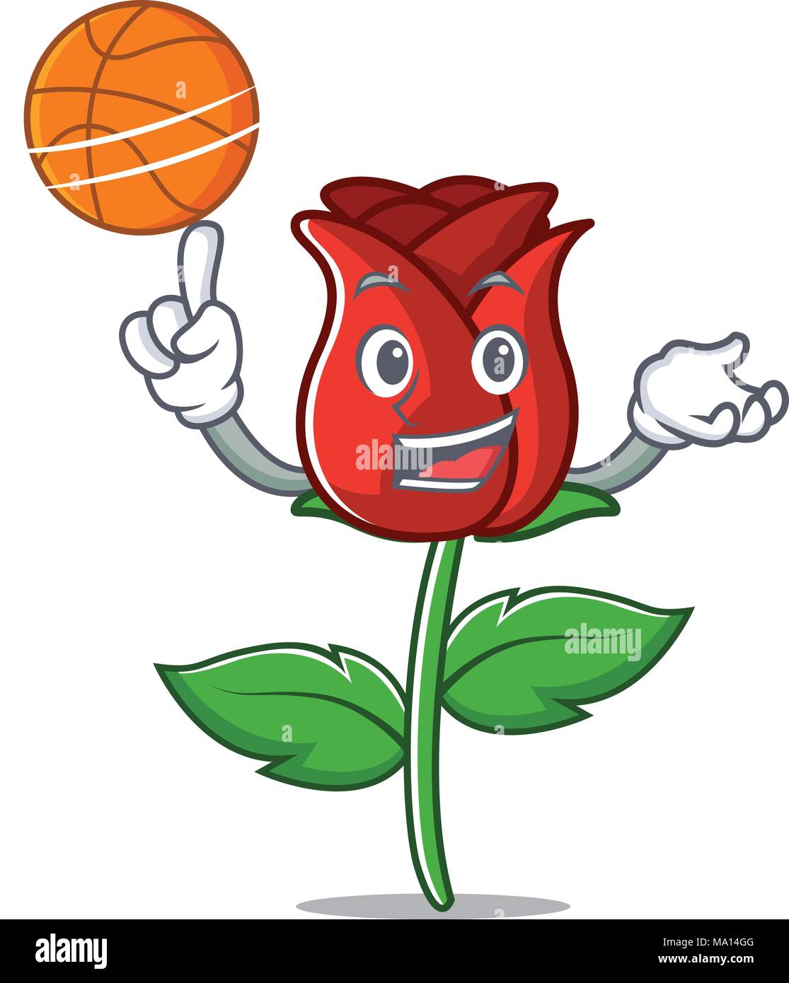 With basketball red rose character cartoon Stock Vector Image & Art - Alamy