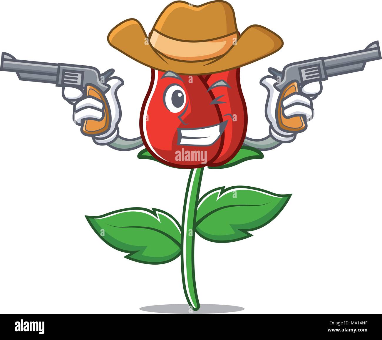 Cowboy red rose character cartoon Stock Vector Image & Art - Alamy