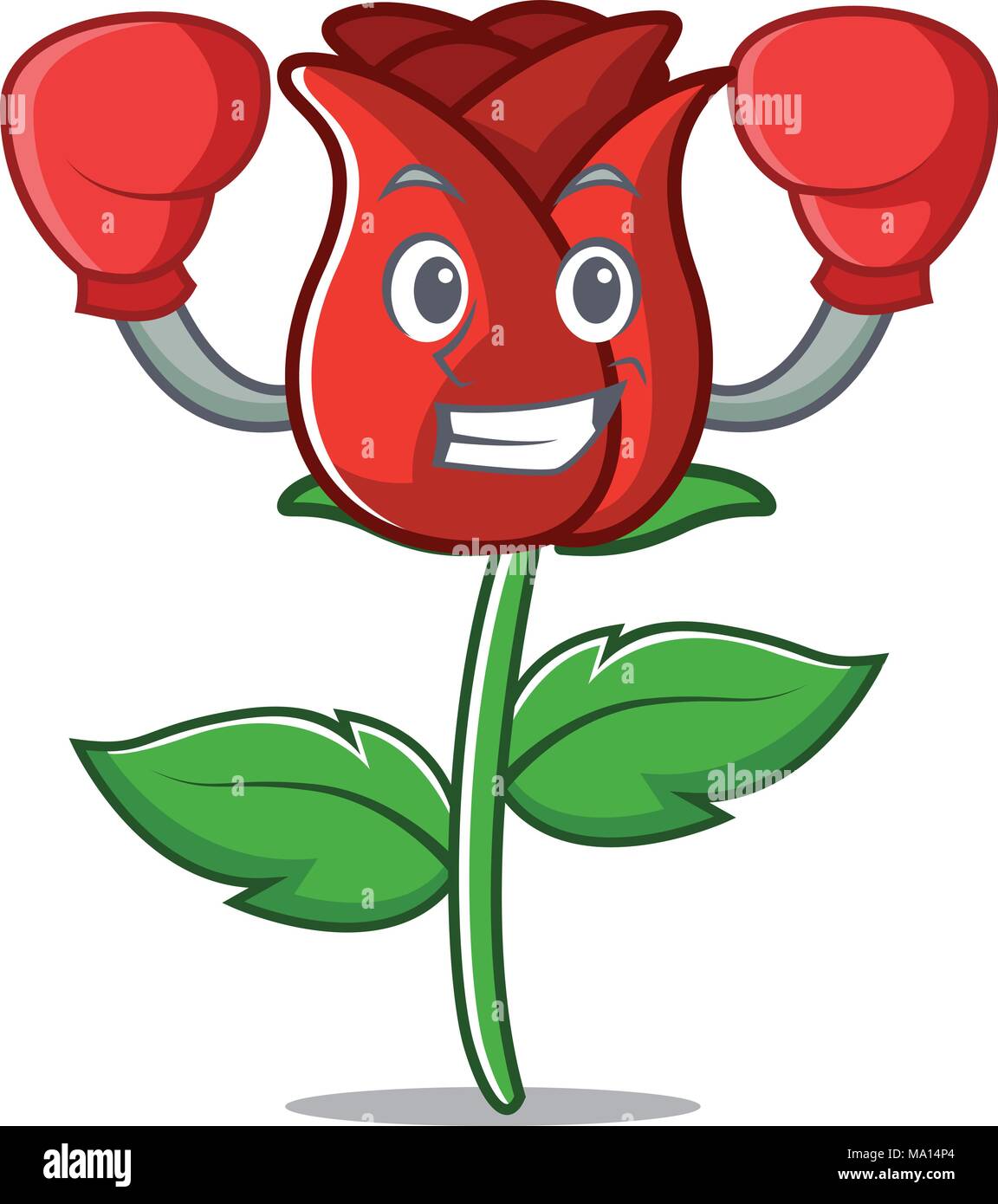 Boxing red rose character cartoon Stock Vector Image & Art - Alamy