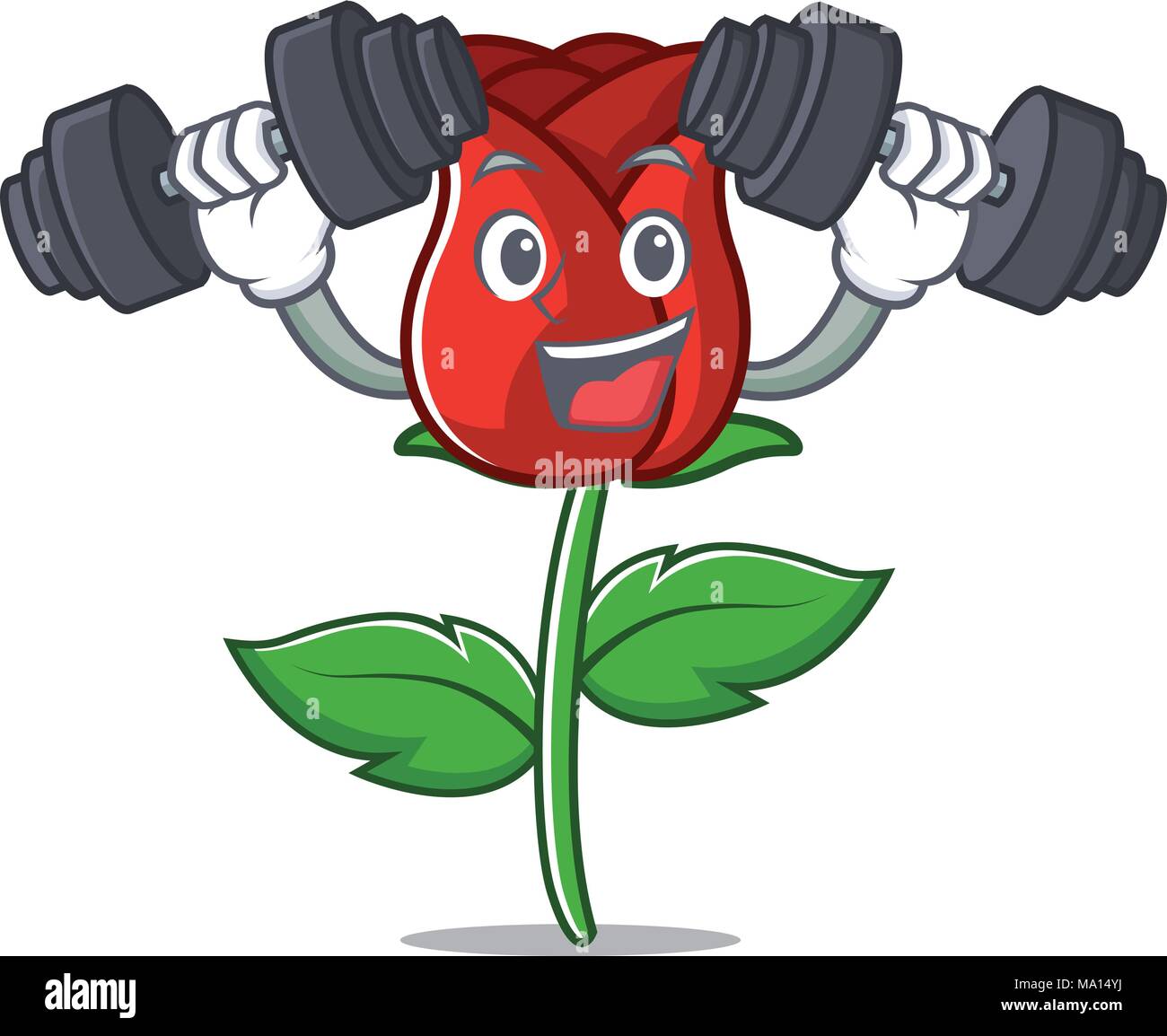 Fitness red rose character cartoon Stock Vector Image & Art - Alamy