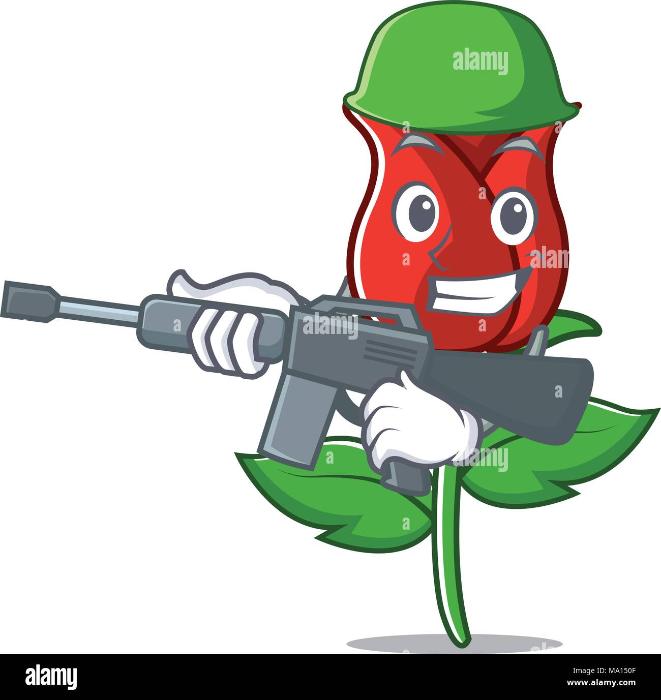 Army red rose character cartoon Stock Vector Image & Art - Alamy