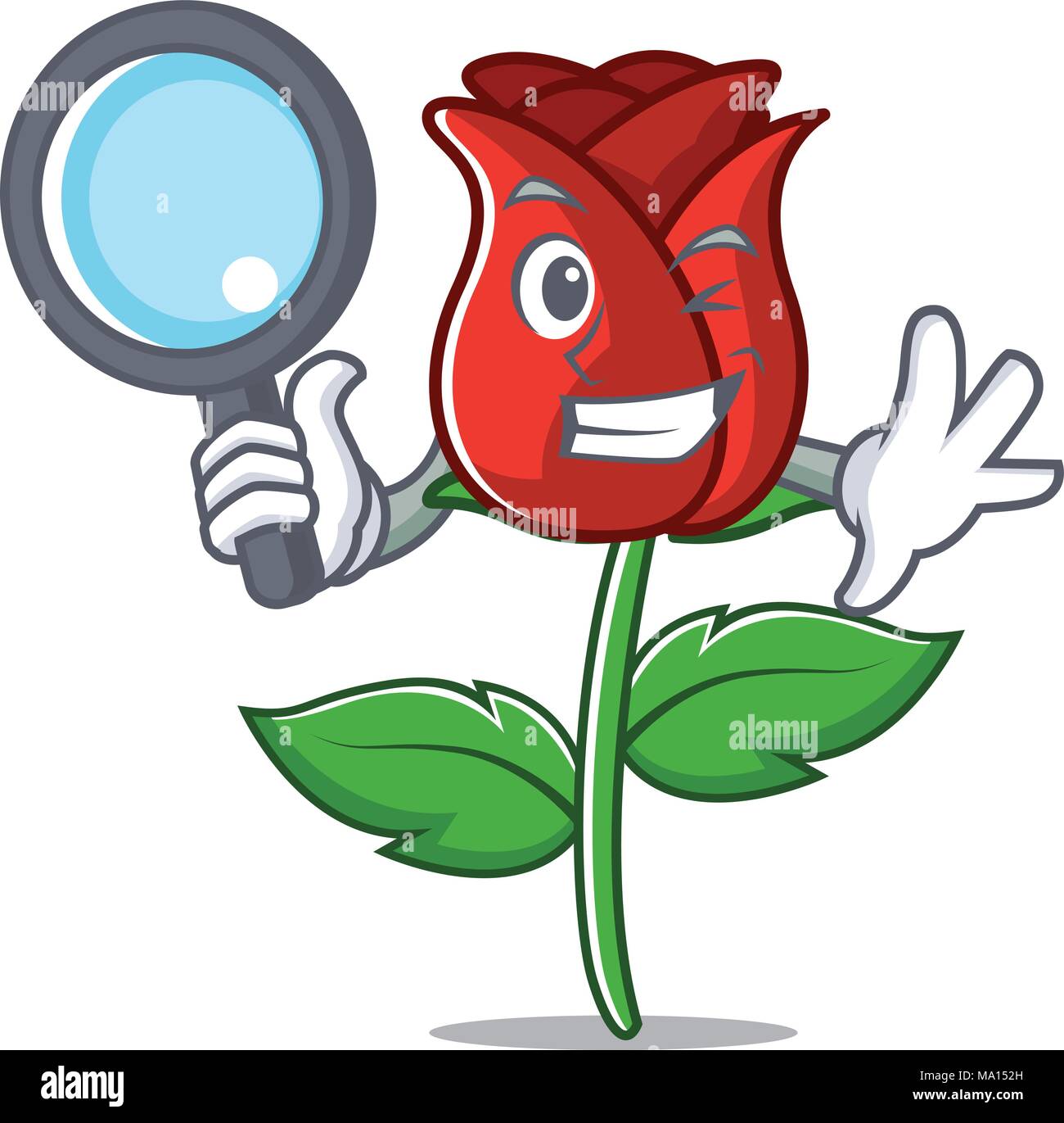 Detective red rose character cartoon Stock Vector Image & Art - Alamy