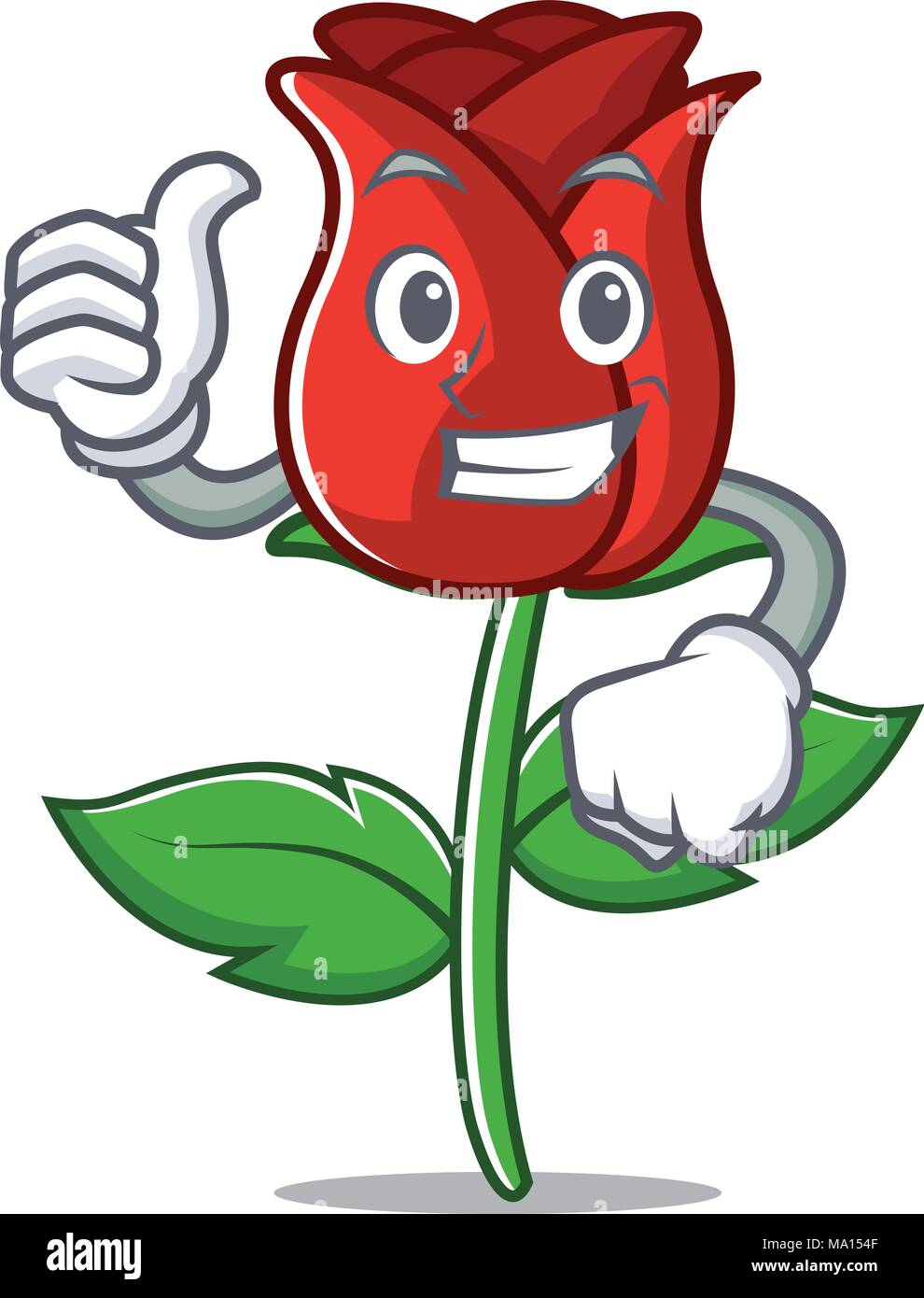 Thumbs up red rose character cartoon Stock Vector Image & Art - Alamy