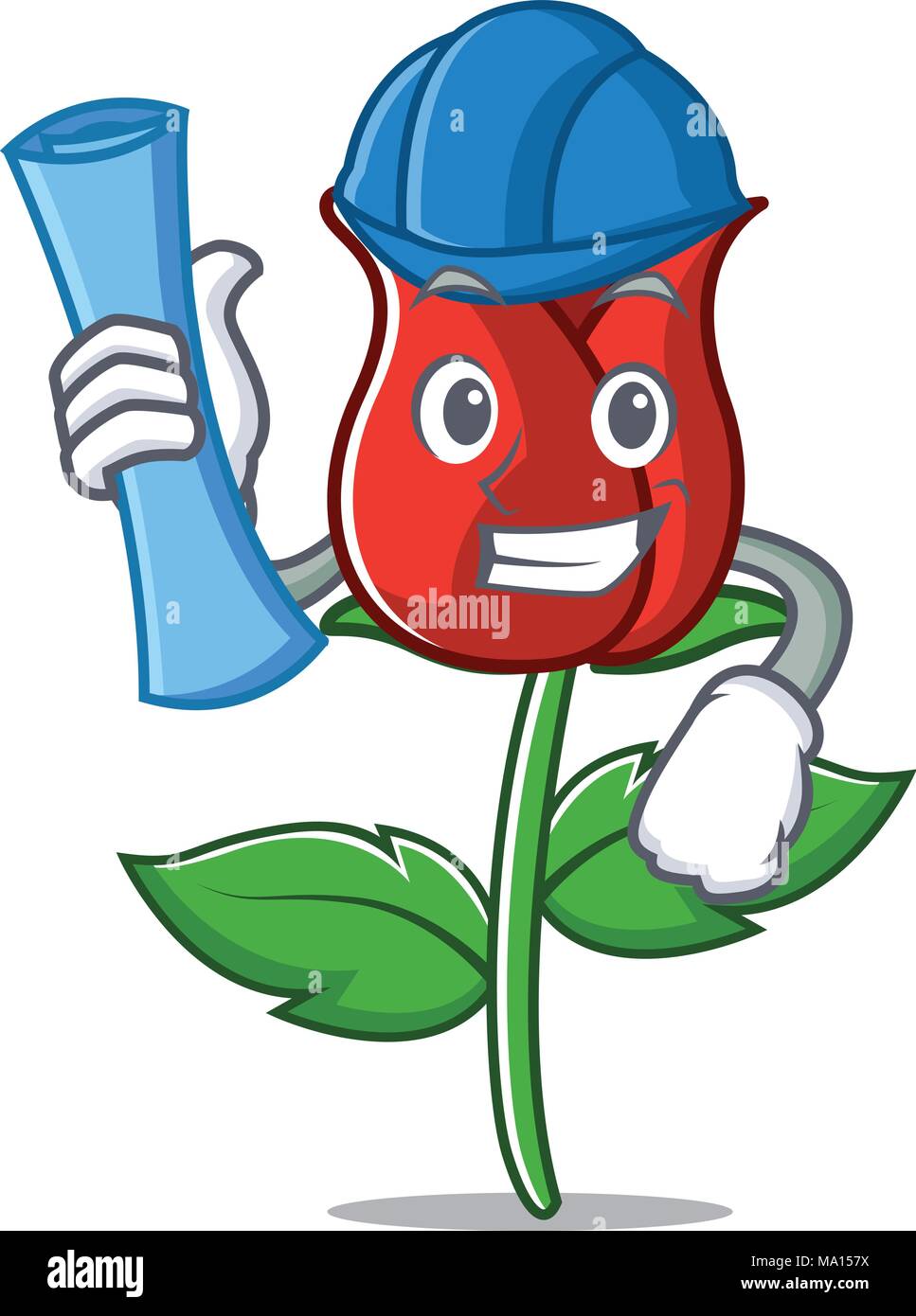 Architect red rose character cartoon Stock Vector Image & Art - Alamy