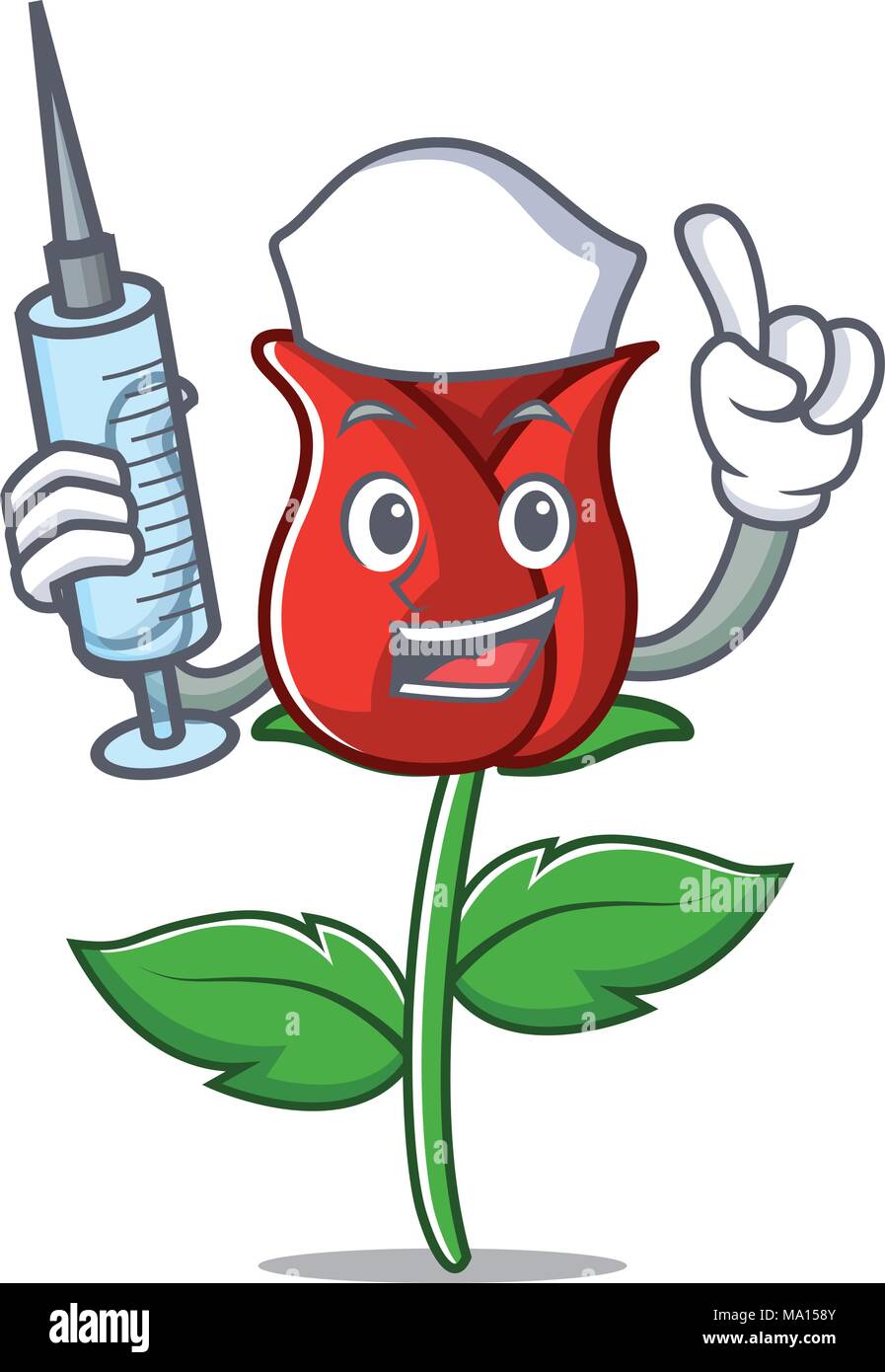 Nurse red rose character cartoon Stock Vector Image & Art - Alamy