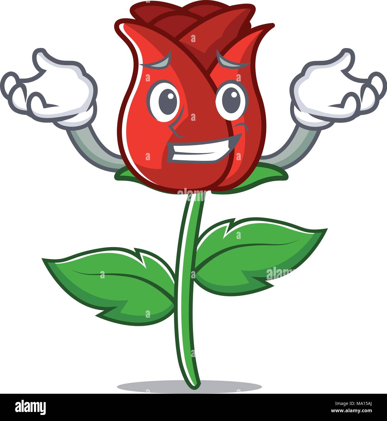 Grinning red rose character cartoon Stock Vector Image & Art - Alamy
