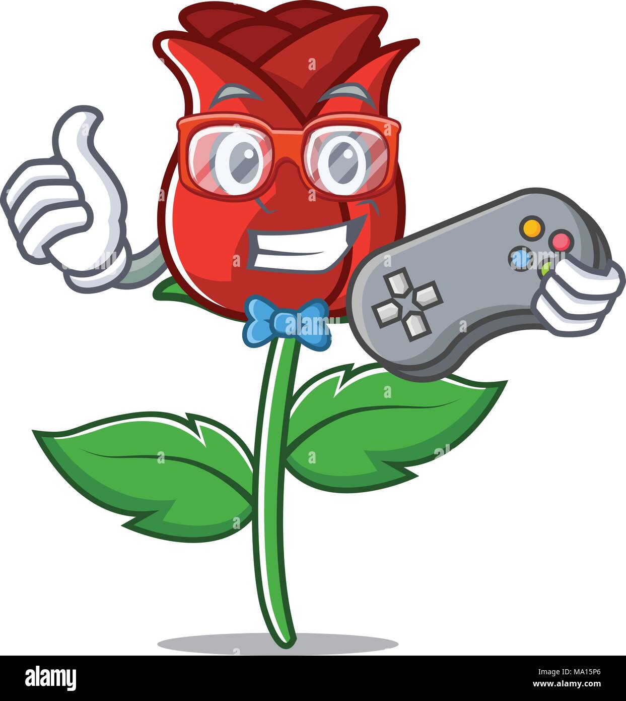 Gamer red rose mascot cartoon Stock Vector Image & Art - Alamy