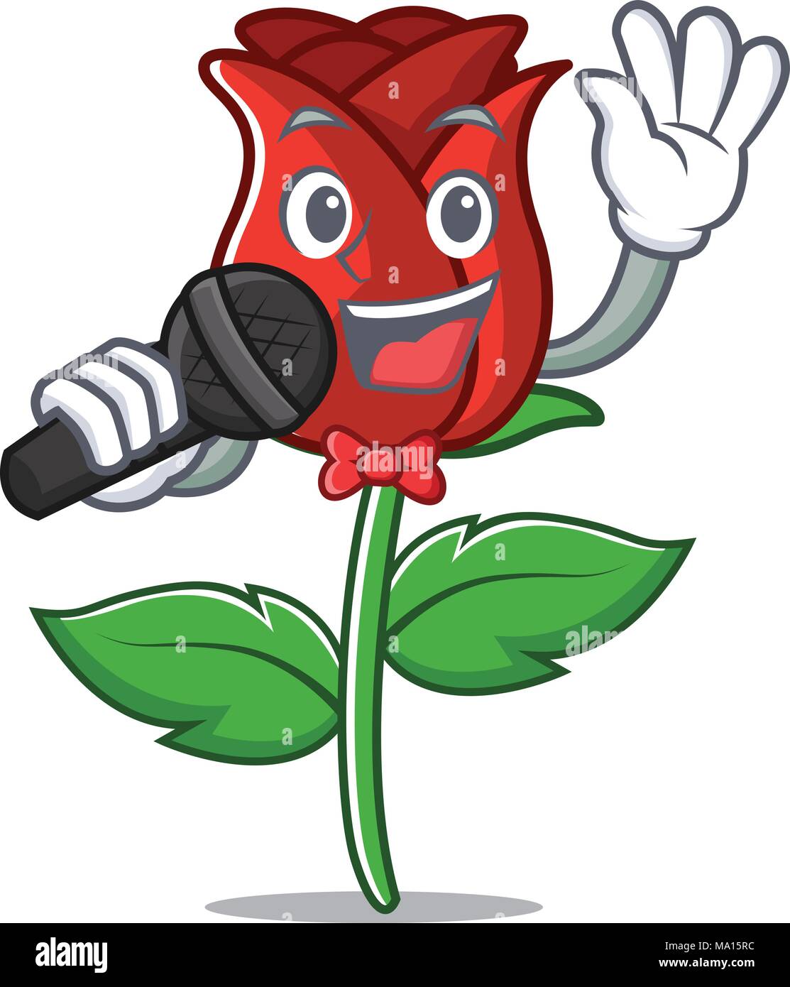 Singing red rose mascot cartoon Stock Vector Image & Art - Alamy