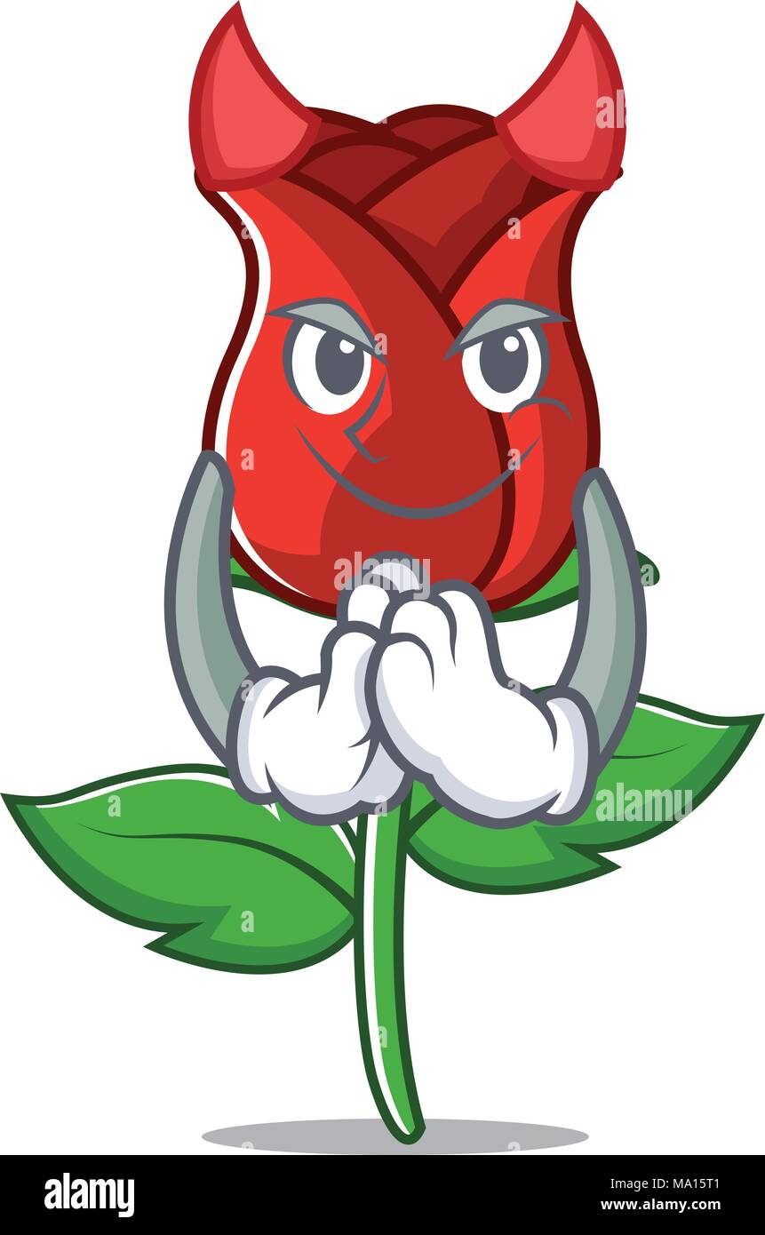 Devil red rose mascot cartoon Stock Vector Image & Art - Alamy