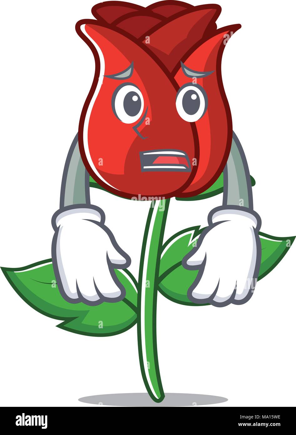 Afraid red rose mascot cartoon Stock Vector Image & Art - Alamy