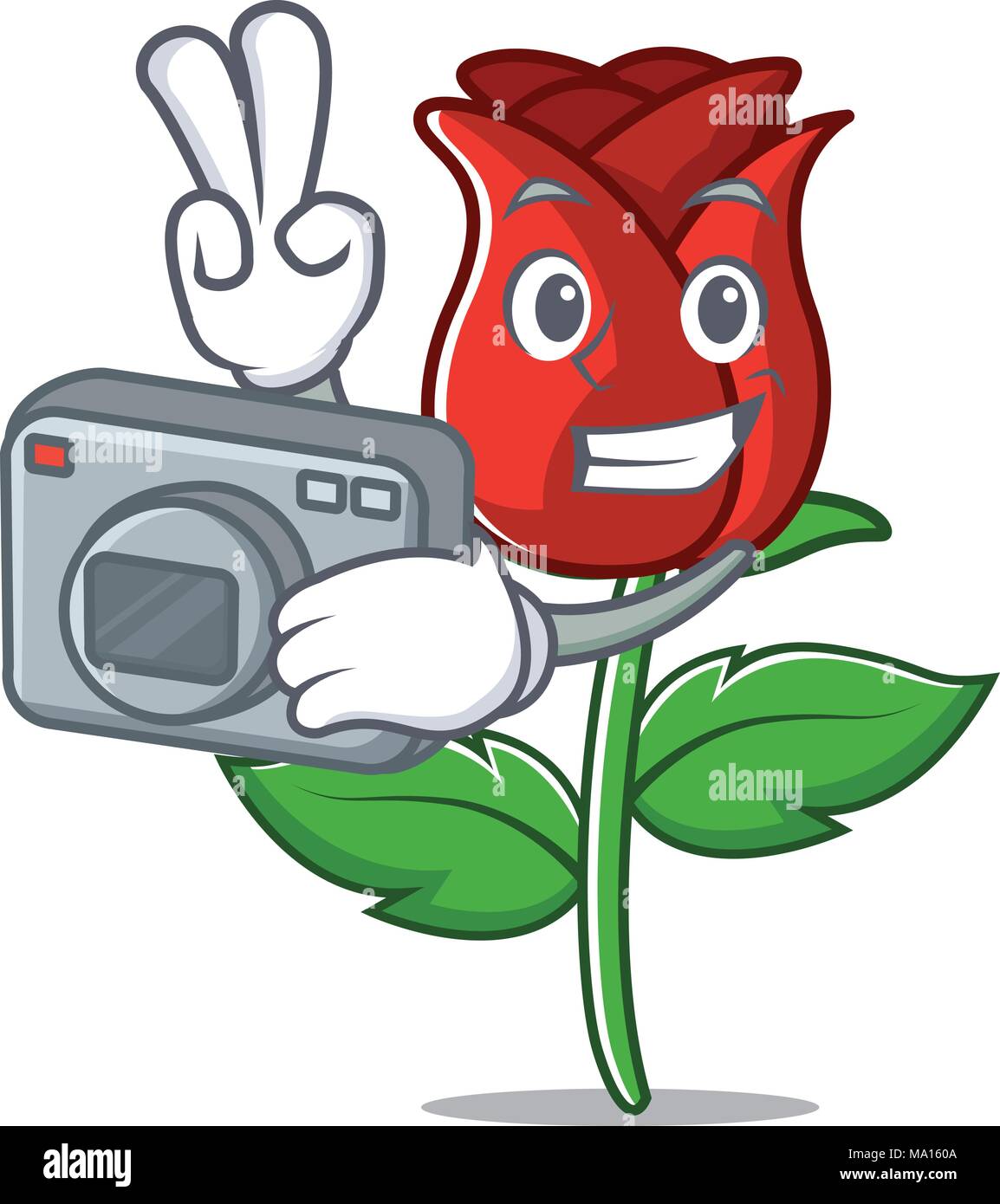 Photographer red rose mascot cartoon Stock Vector Image & Art - Alamy
