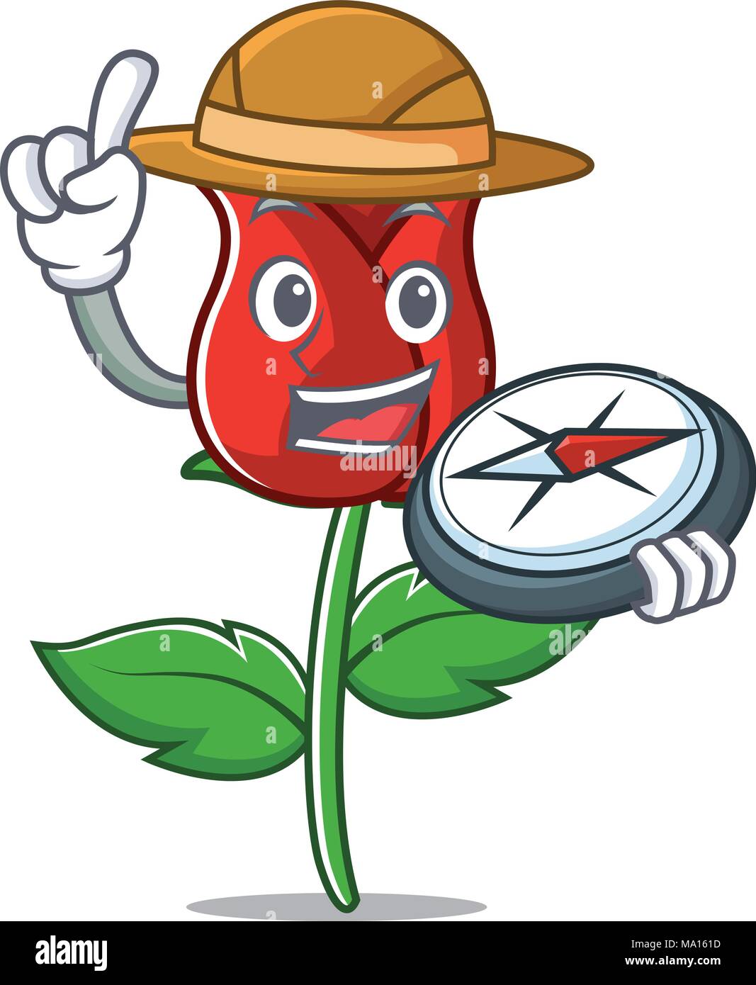 Explorer red rose mascot cartoon Stock Vector Image & Art - Alamy