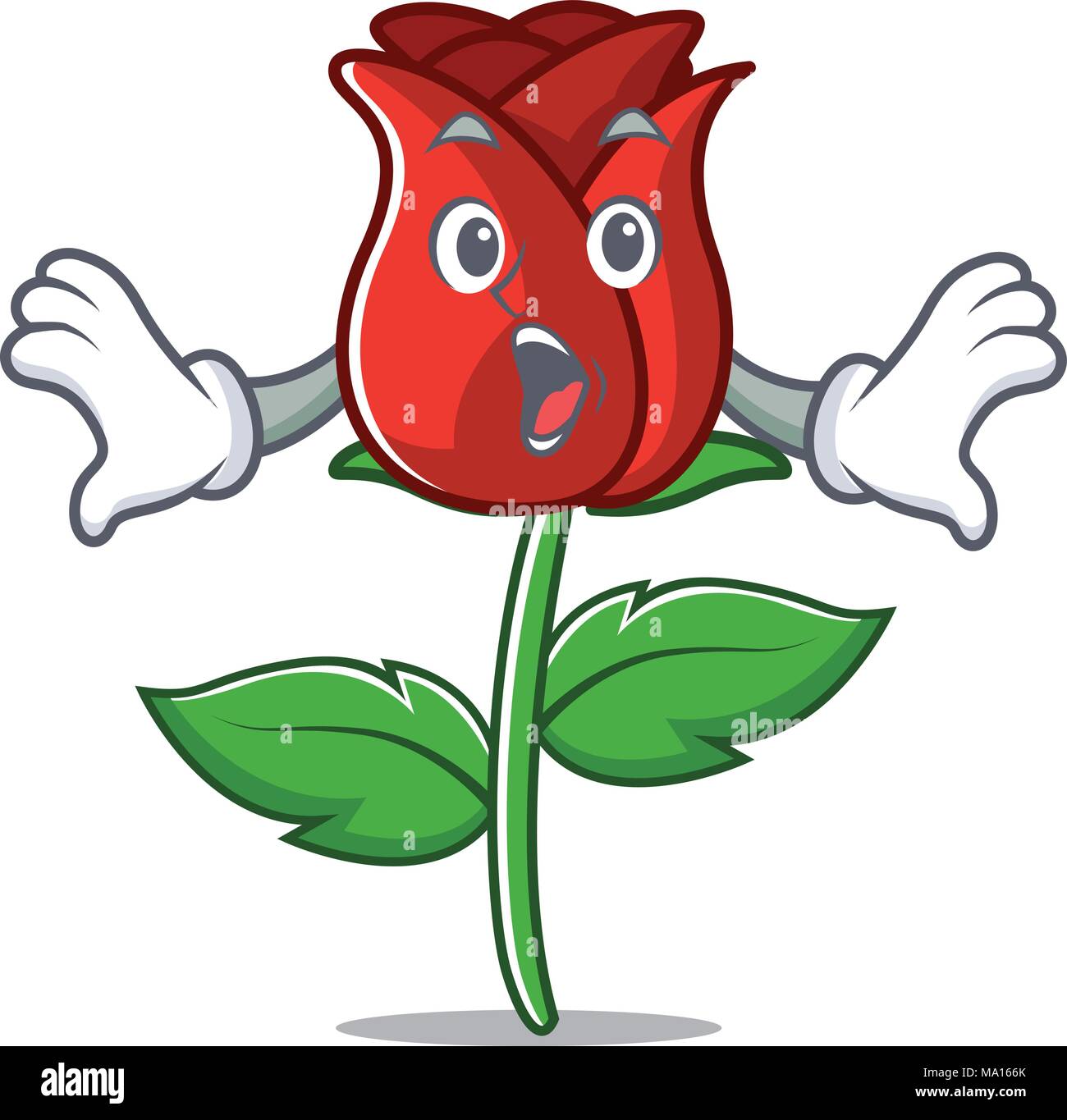 Surprised red rose mascot cartoon Stock Vector Image & Art - Alamy