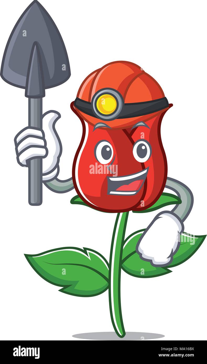 Miner red rose mascot cartoon Stock Vector Image & Art - Alamy