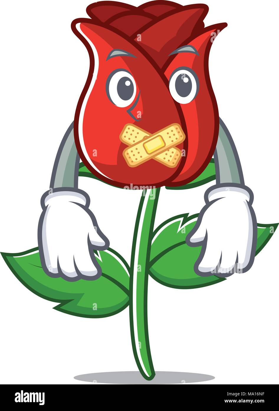 Silent red rose mascot cartoon Stock Vector Image & Art - Alamy