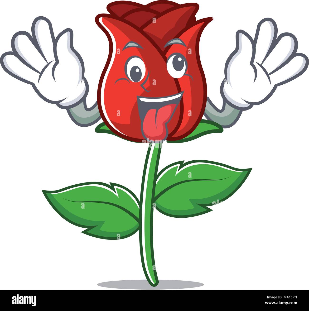 Crazy red rose mascot cartoon Stock Vector Image & Art - Alamy