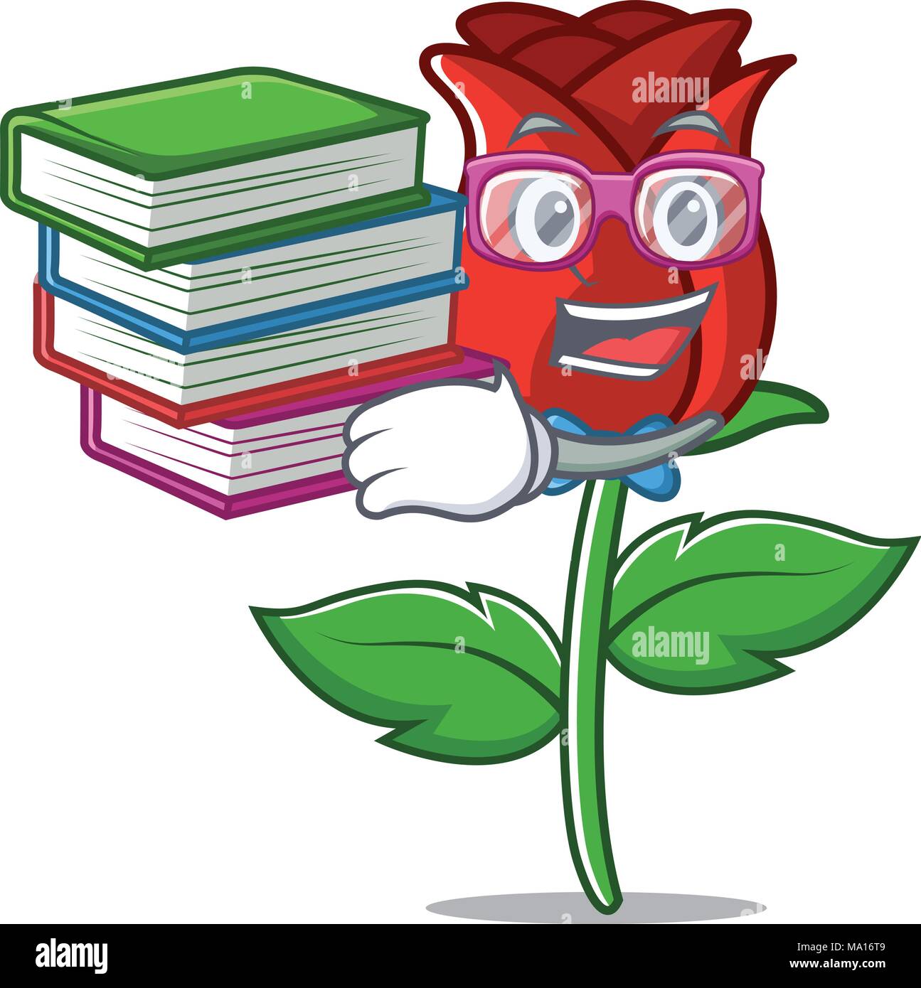 Education book rose flower Stock Vector Images - Alamy