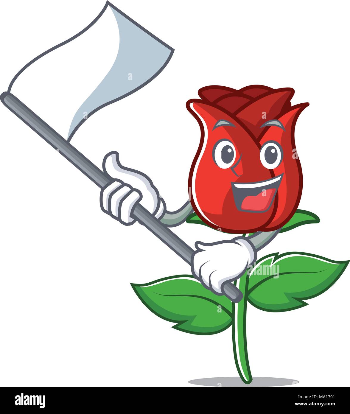 With flag red rose mascot cartoon Stock Vector Image & Art - Alamy