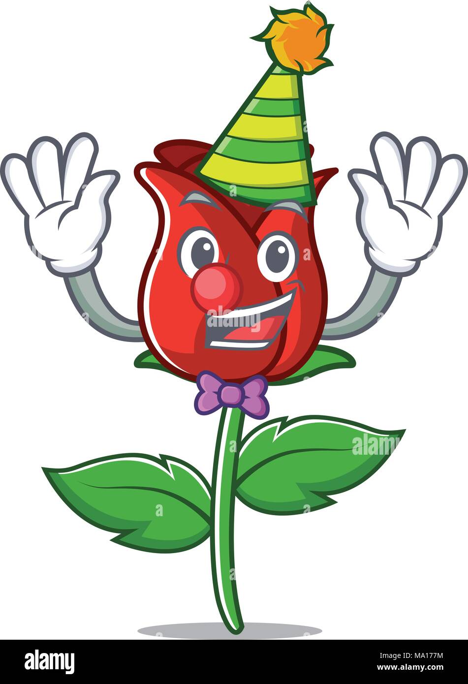 Clown red rose mascot cartoon Stock Vector Image & Art - Alamy