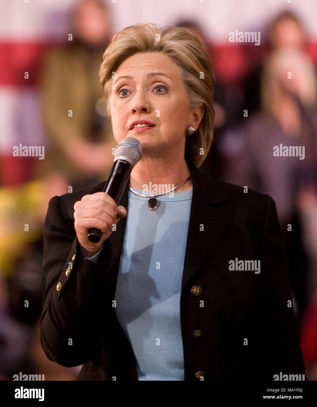 Hillary Clinton pictured at a Hillary Clinton supporter rally at ...