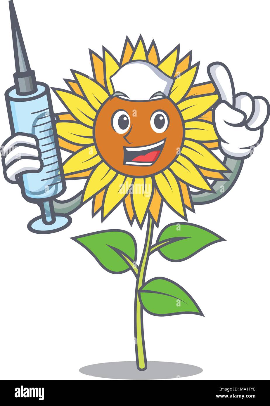 Nurse sunflower character cartoon style Stock Vector Image & Art - Alamy