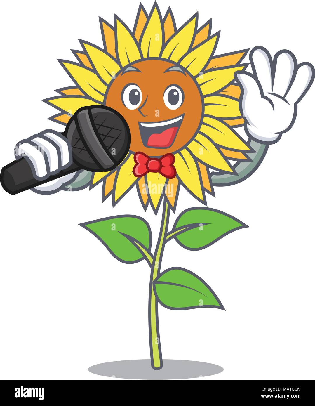 Singing sunflower mascot cartoon style Stock Vector Image & Art - Alamy