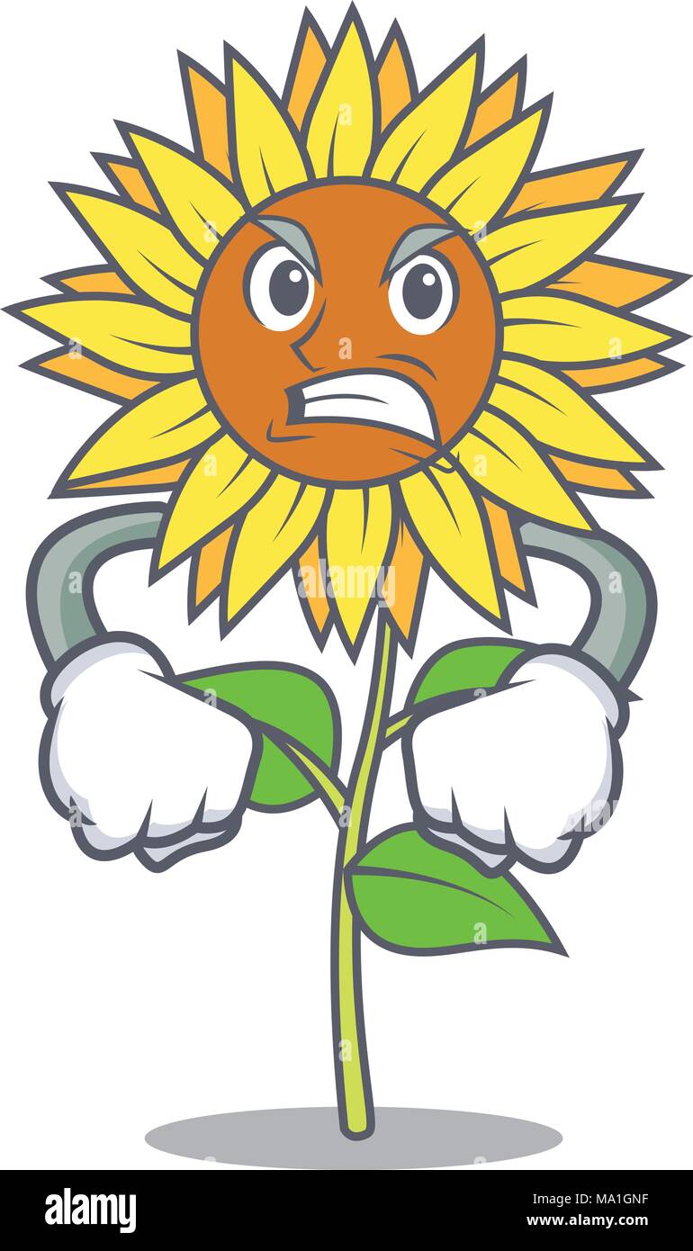 Angry sunflower mascot cartoon style Stock Vector Image & Art - Alamy