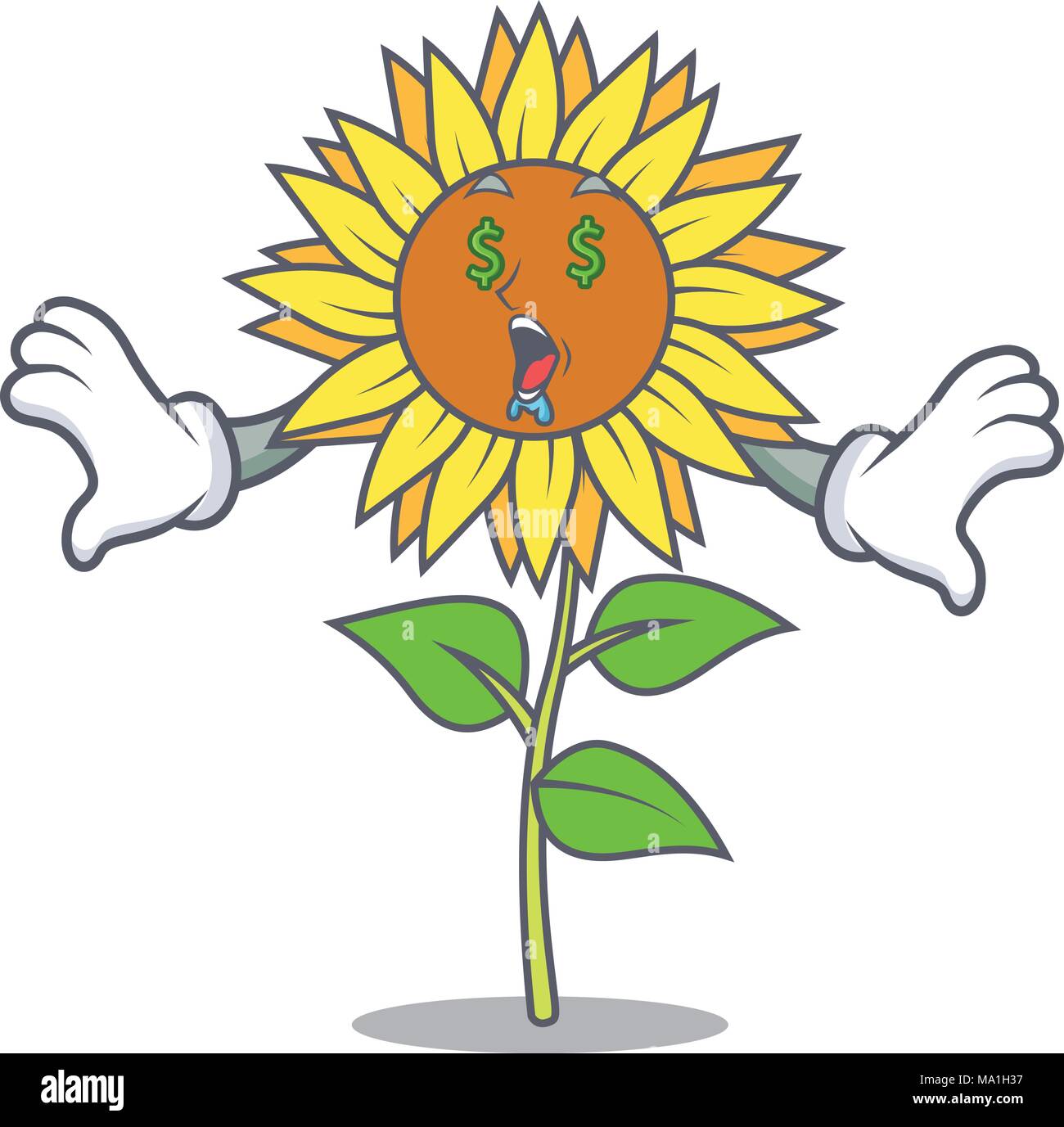 Money eye sunflower mascot cartoon style Stock Vector Image & Art - Alamy