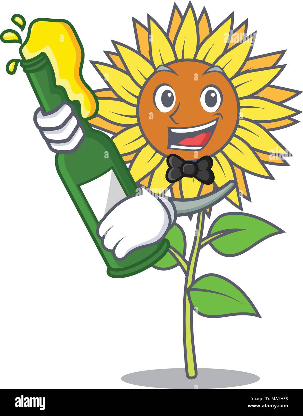With beer sunflower mascot cartoon style Stock Vector Image & Art - Alamy