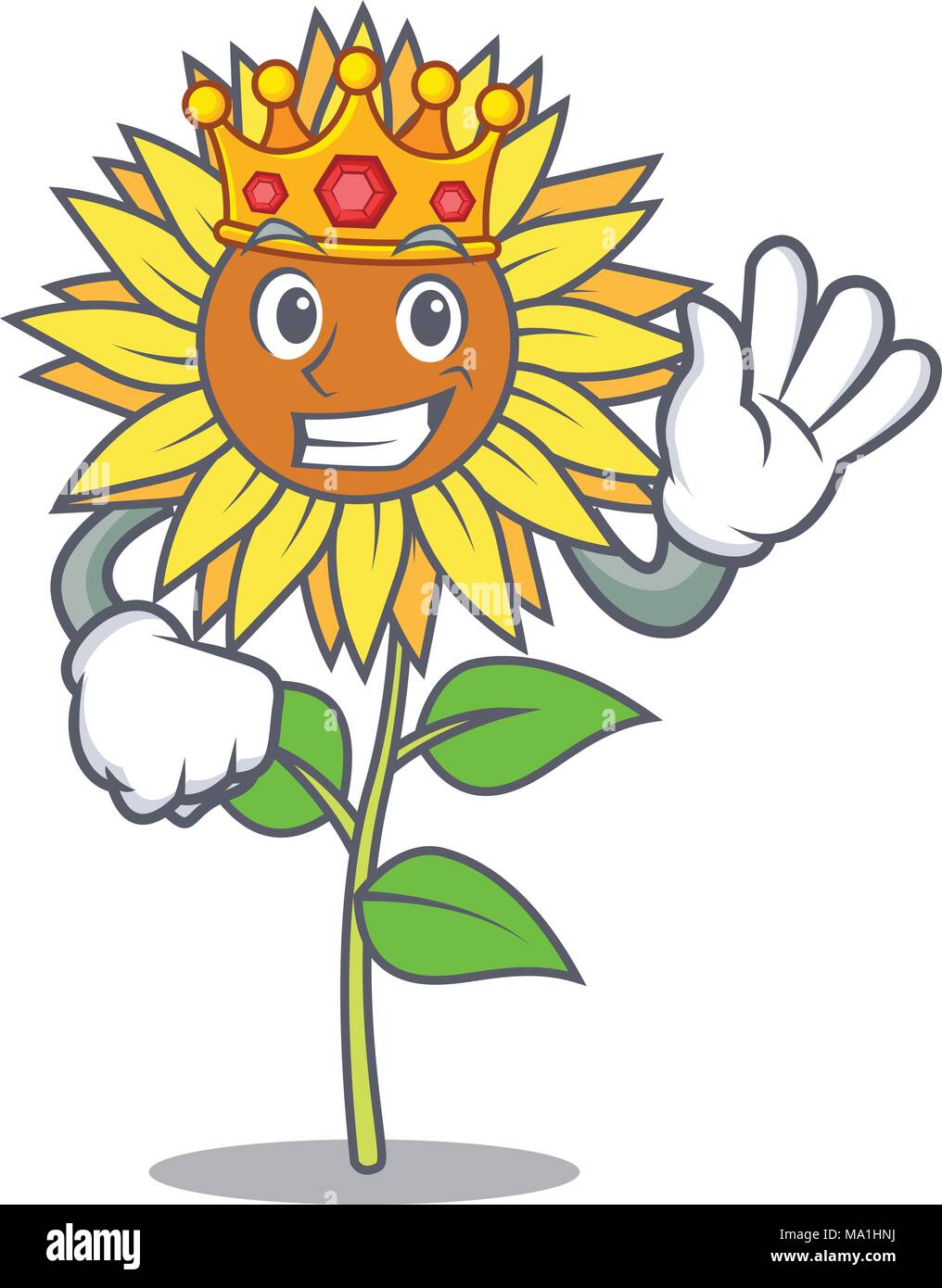 King sunflower mascot cartoon style Stock Vector Image & Art - Alamy