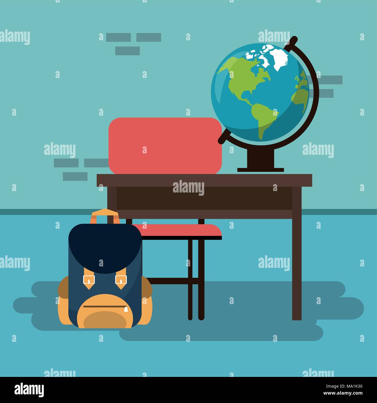 Empty classroom cartoon Stock Vector Image & Art - Alamy