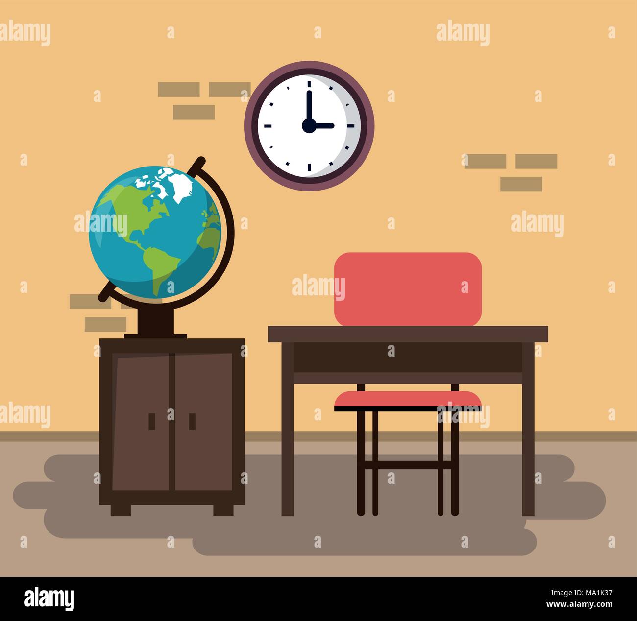 Empty classroom cartoon Stock Vector Image & Art - Alamy