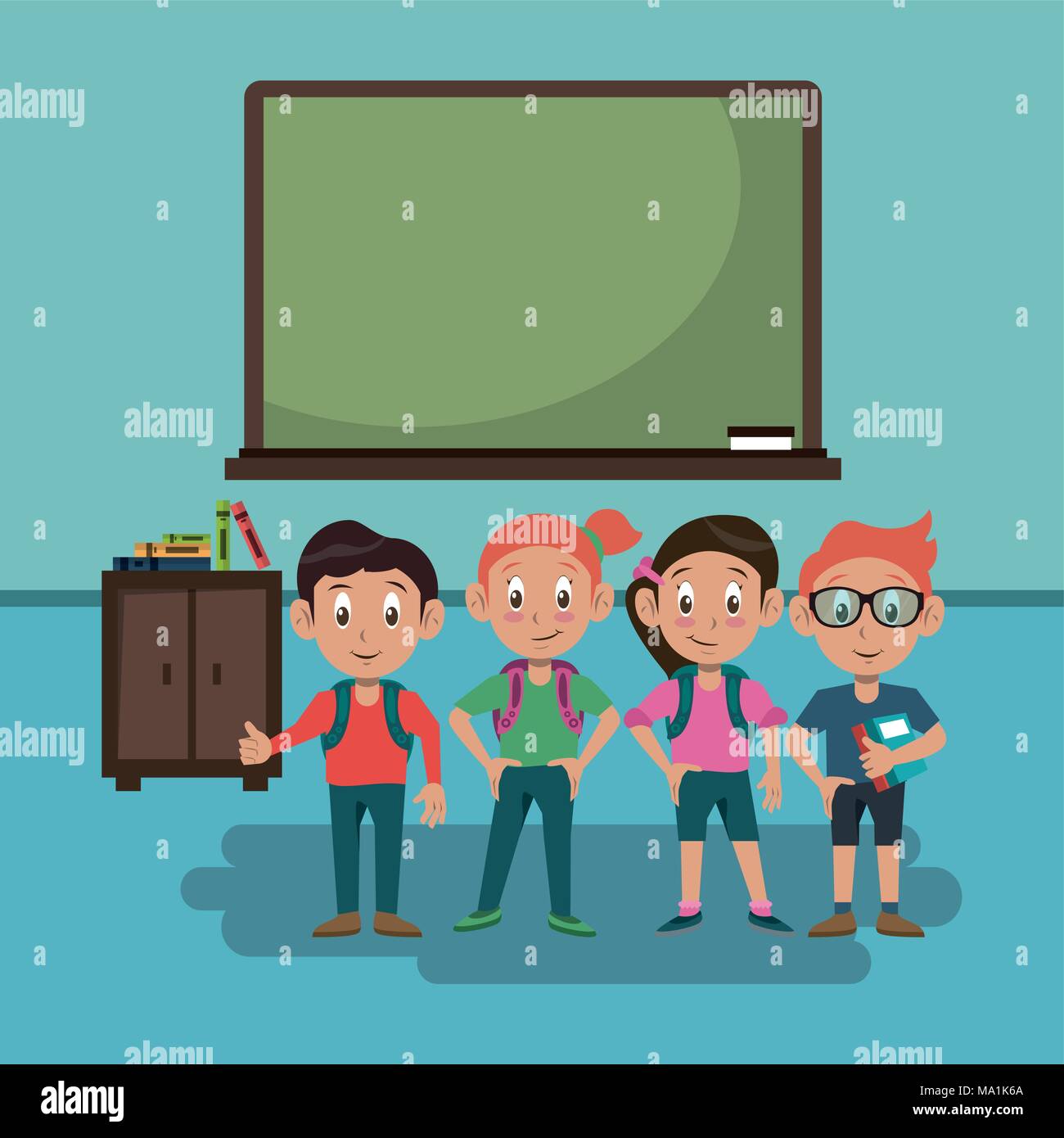 Kids students at classroom Stock Vector Image & Art - Alamy