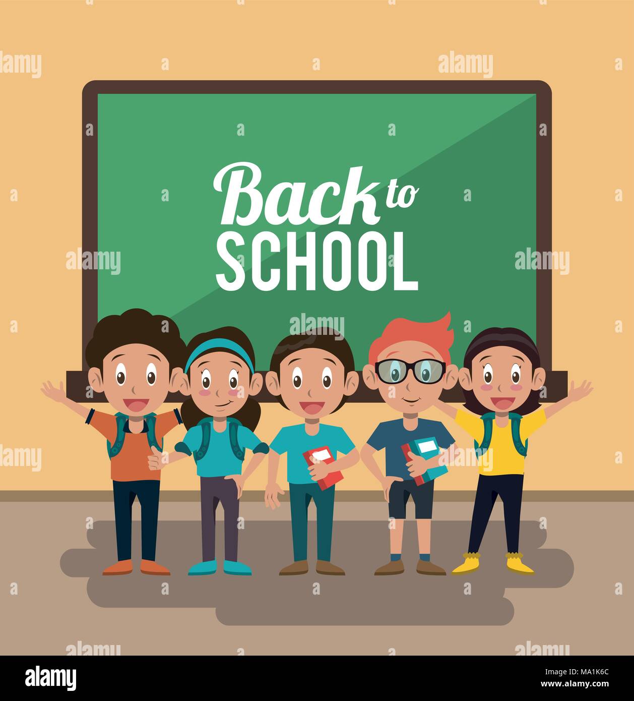 Kids students at classroom Stock Vector Image & Art - Alamy